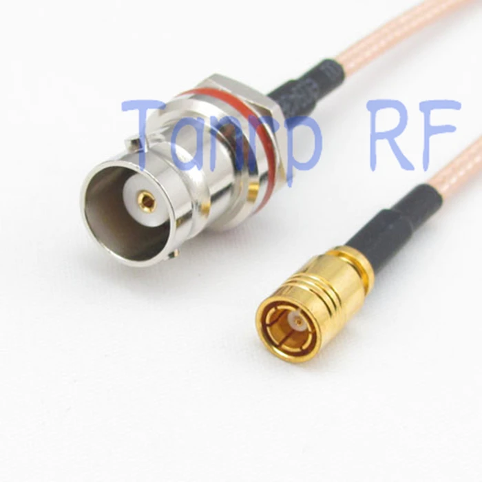 8in mini BNC female with nut bulkhead to SMB female RF adapter ...