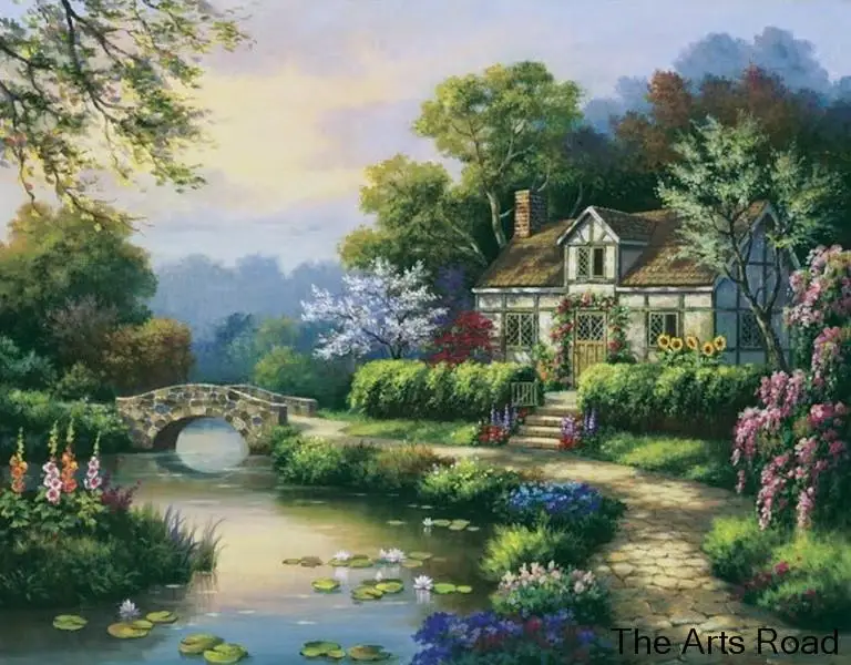 no-framed-mediterranean-sea-landscape-painting-for-wall-decoration-hand