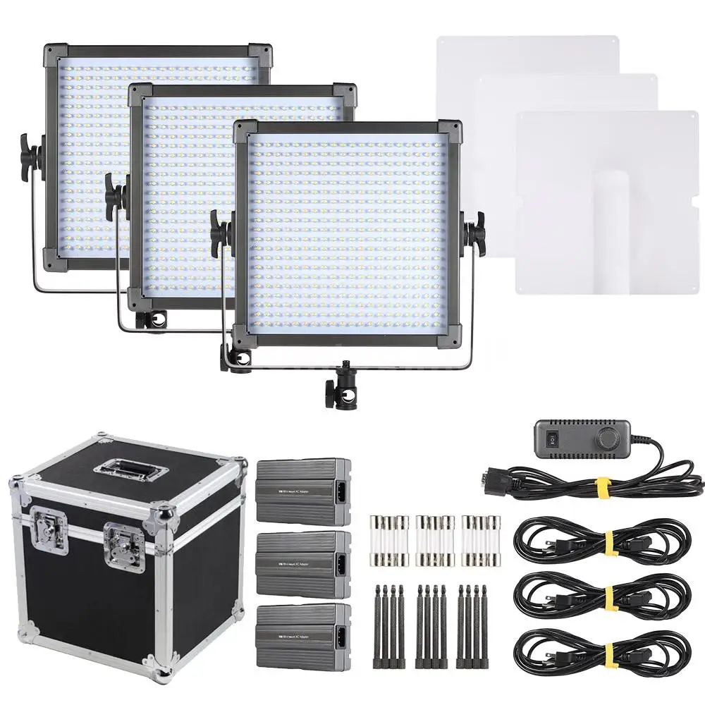F&V LED 3 Light Kit K4000 LED Studio Panel Camera Daylight Continuous ...