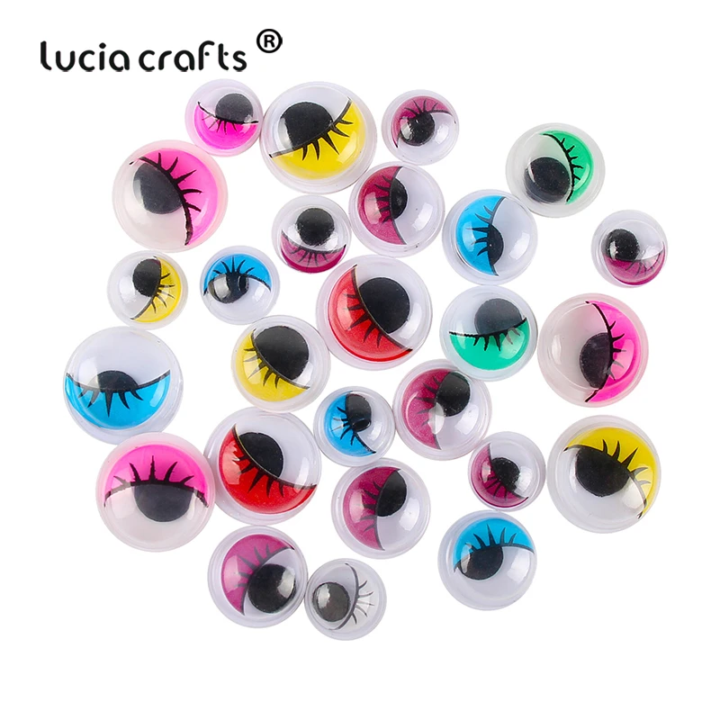100/200/300pcs Random 8/10/12mm Self adhesive Eyes Wiggly Googly Dolls ...