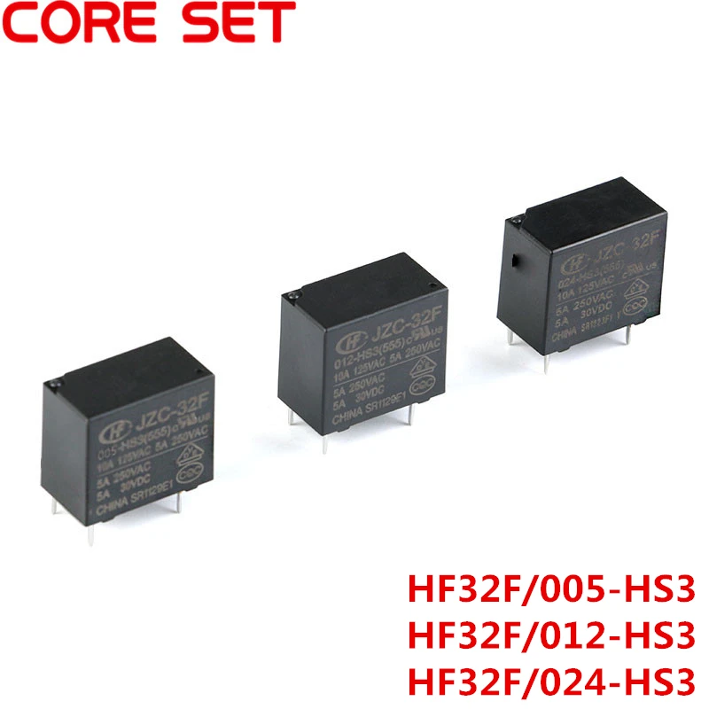 50pcs Jzc Hf 32f G 005 012 024 Hs3 Hs 4pins 5a 10a Relay Free