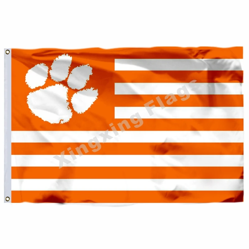 Clemson Tigers Stripes Flag 3ft X 5ft Polyester NCAA Clemson Tigers ...