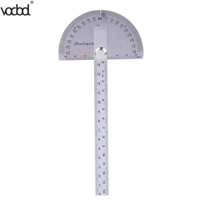 0 180 Degree Angle Straight Ruler Stainless Steel Round Head Rotary ...