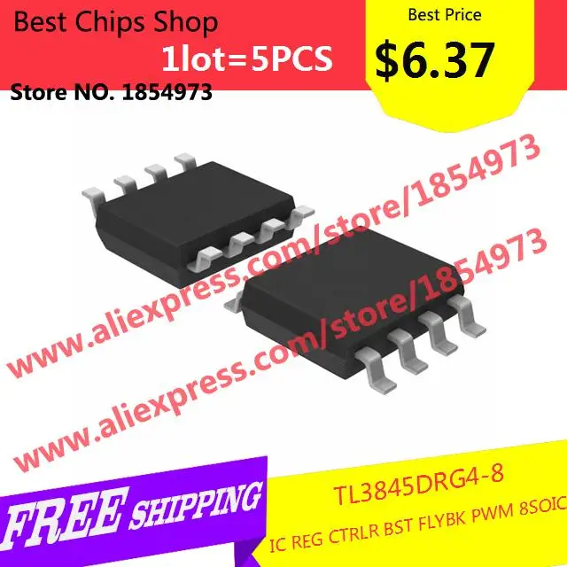 Gratis bezorging 5 stks = $6.37 spanningsregelaar TL3845DRG4 8 ic reg ctrlr bst flybk pwm 8 soic ...
