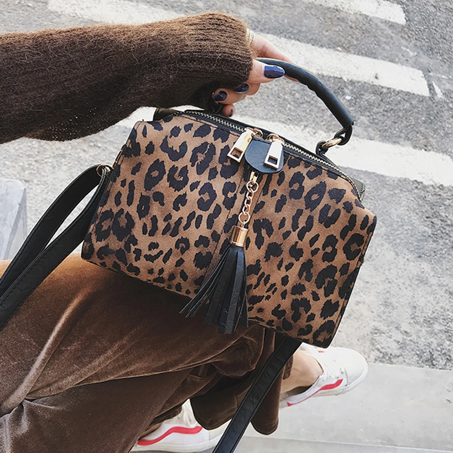 Luxury Leopard Women Handbag Tassel Zipper Women Messenger Bag Fashion ...