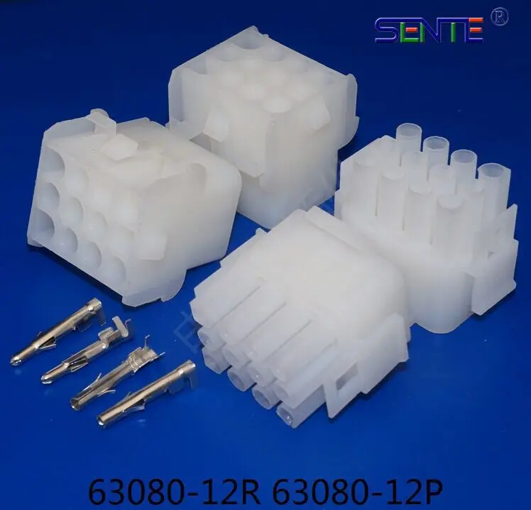 10-set-12-Pin-way-Electrical-Wire-Connector-Plug-63080-6-3mm-pitch ...