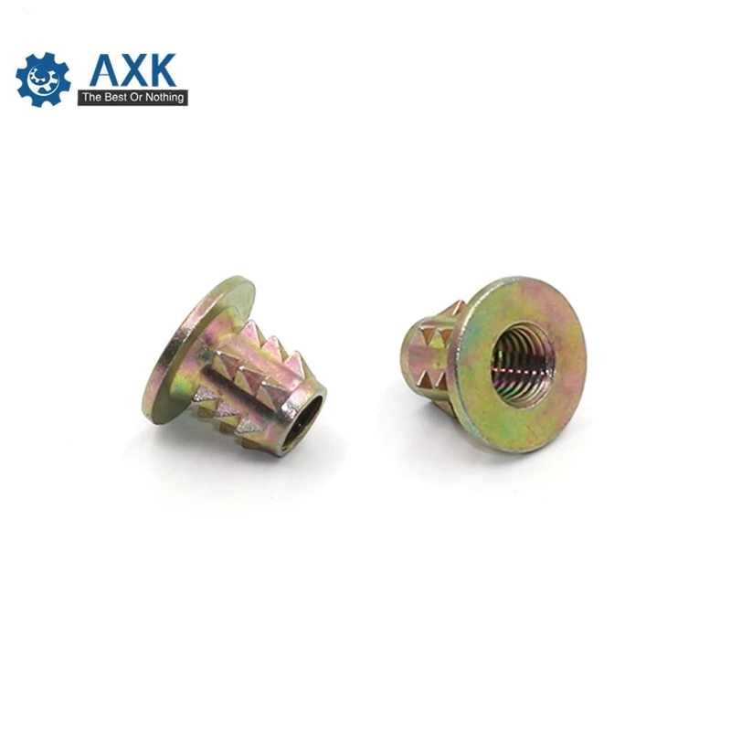 20Pcs-M4-M5-M6-M8-flange-head-Zinc-Alloy-Thread-For-Wood-Insert-Spiked ...