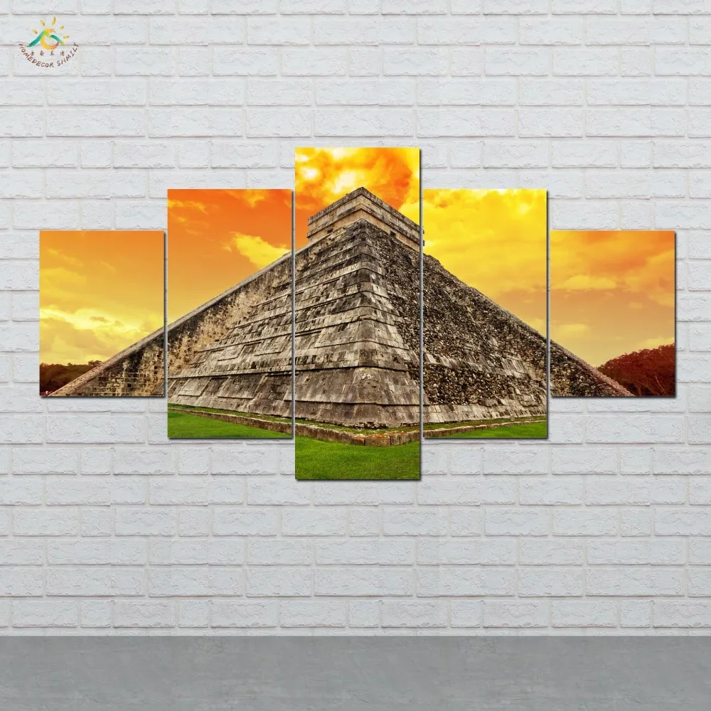 Egyptian Pyramids Golden Picture And Poster Canvas Painting Modern Wall ...