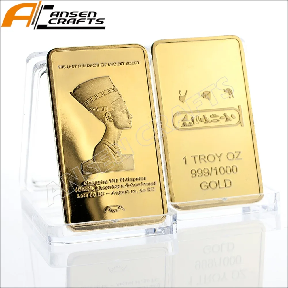 Cleopatra Egypt Last Pharaoh 999 Gold Bullion Ingot Bar - Pins & Badges ...