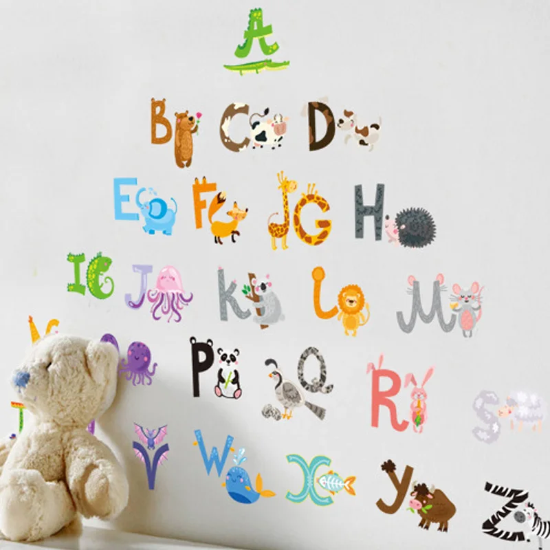 Alphabet,Animals Wall Sticker For Home Decoration - Sale up to 70% ...