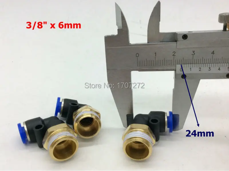 Conector de manguera de pu de codo roscado de 6mm y 3/8 pulgadas, Unión ...