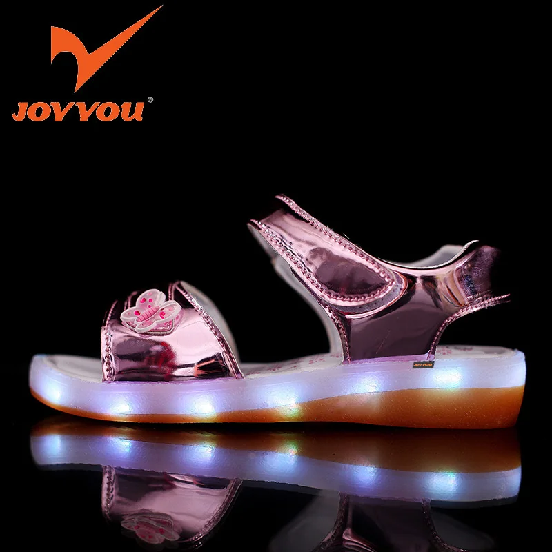 JOYYOU Brand USB Children Girls Glowing Luminous Sandals With Light Up ...