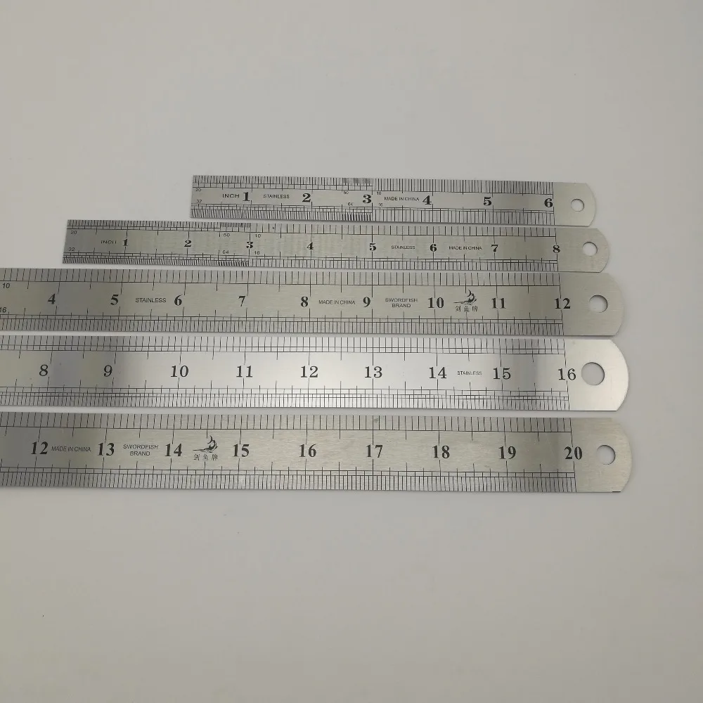 Steel ruler 15cm 20cm 30cm 40cm 50cm 60 cm hardware tools ruler double ...