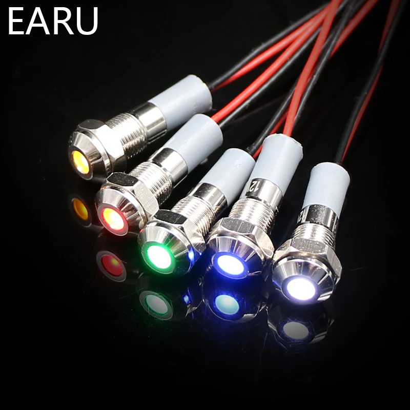 6mm Ip67 Waterproof Led Metal Warning Indicator Light Pilot Signal Lamp ...