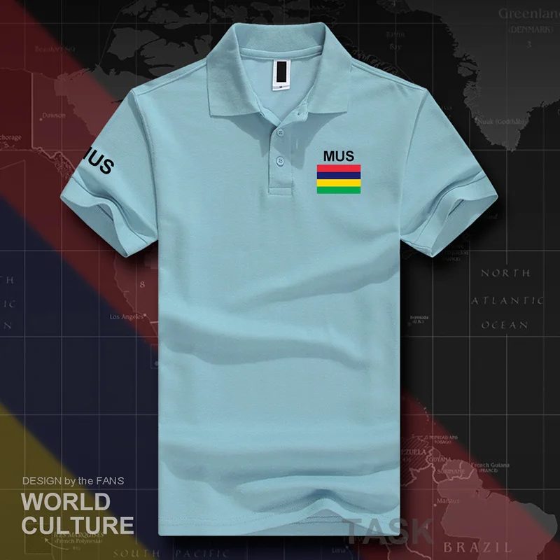 Mauritius polo shirts men short sleeve white brands printed for country ...