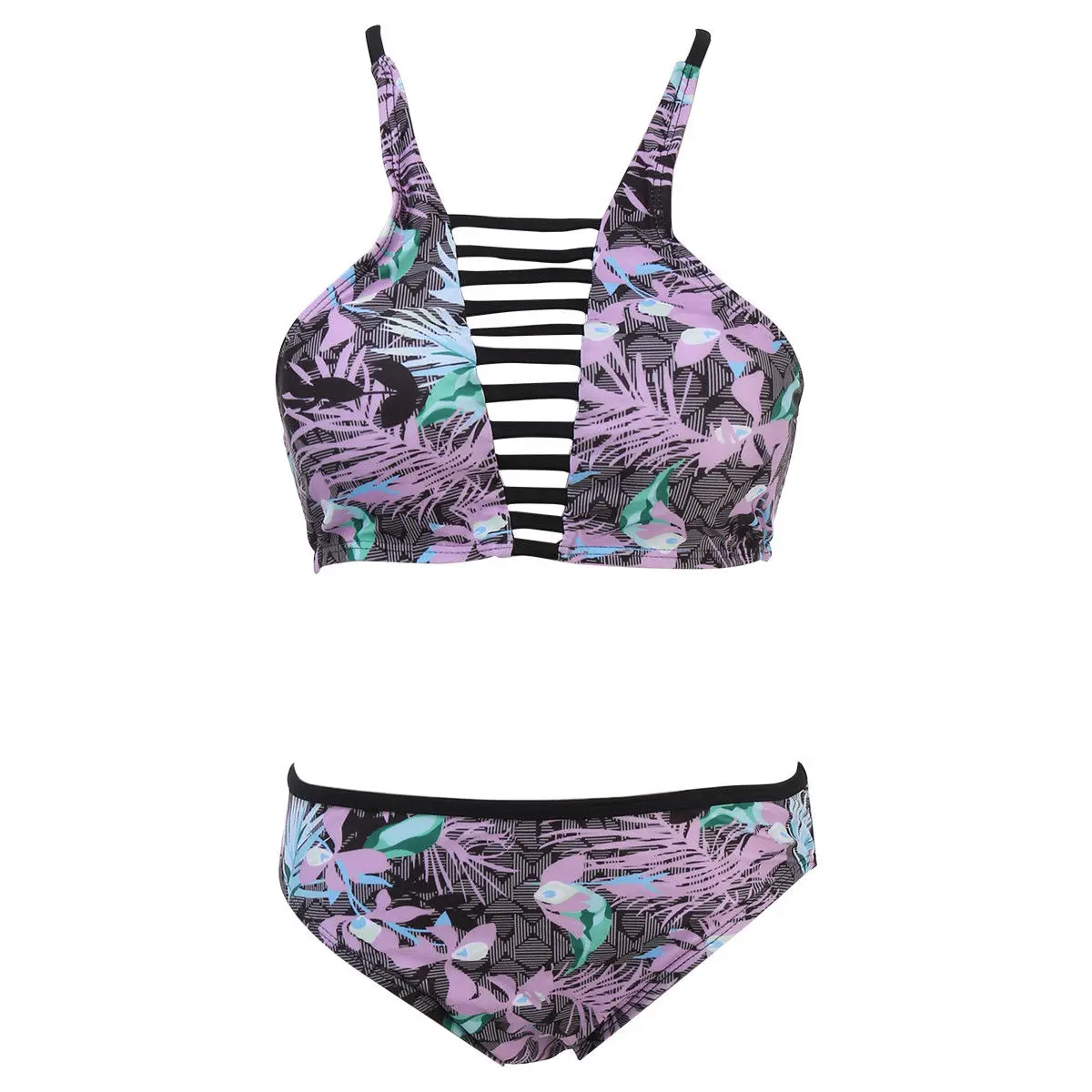2018 New Women Sexy Goddess Bikini Set Bandage Floral Printing Low ...