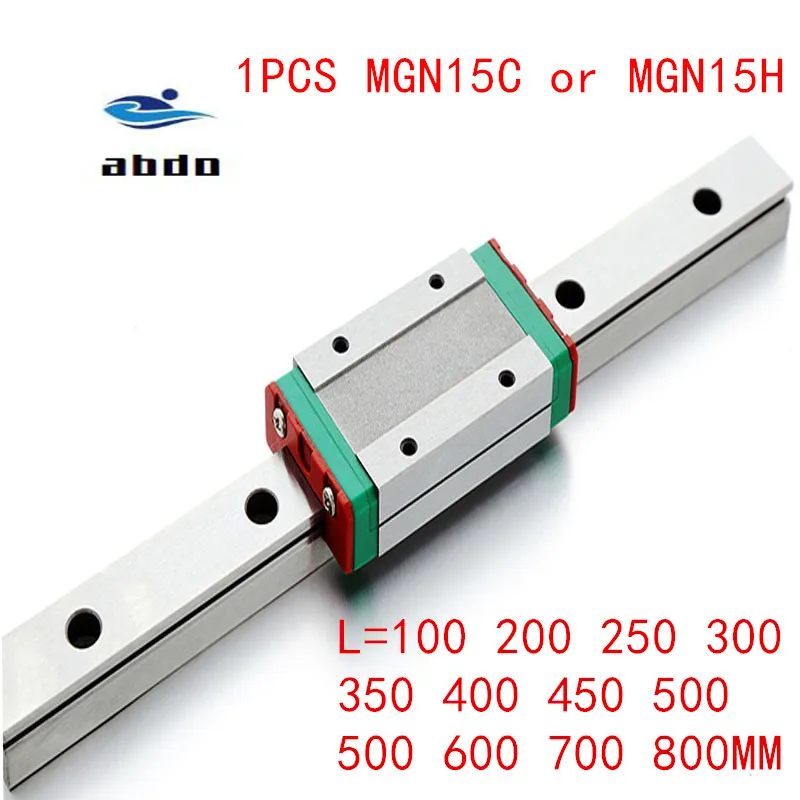 15mm Linear Guide MGN15 L= 100 200 300 350 400 450 500 550 600 700 800 ...