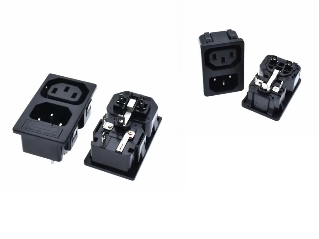 Iec 60320 C13 Ac Power Electrical Socket Ganged Outlet And C14 Inlet ...