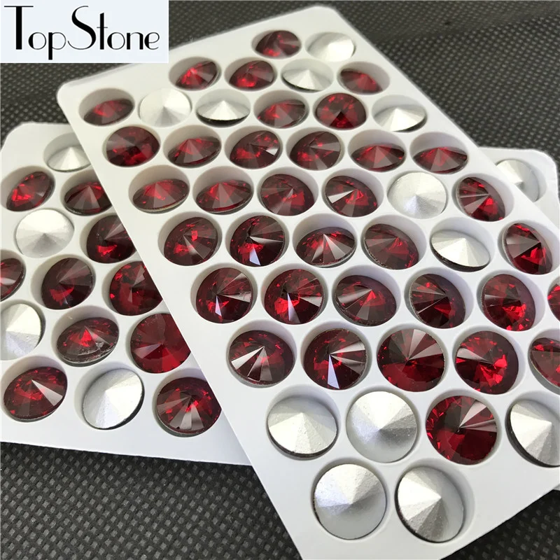Dark Siam Red Color 6mm 8mm 10mm 12mm 14mm 16mm 18mm Rivoli Crystal ...