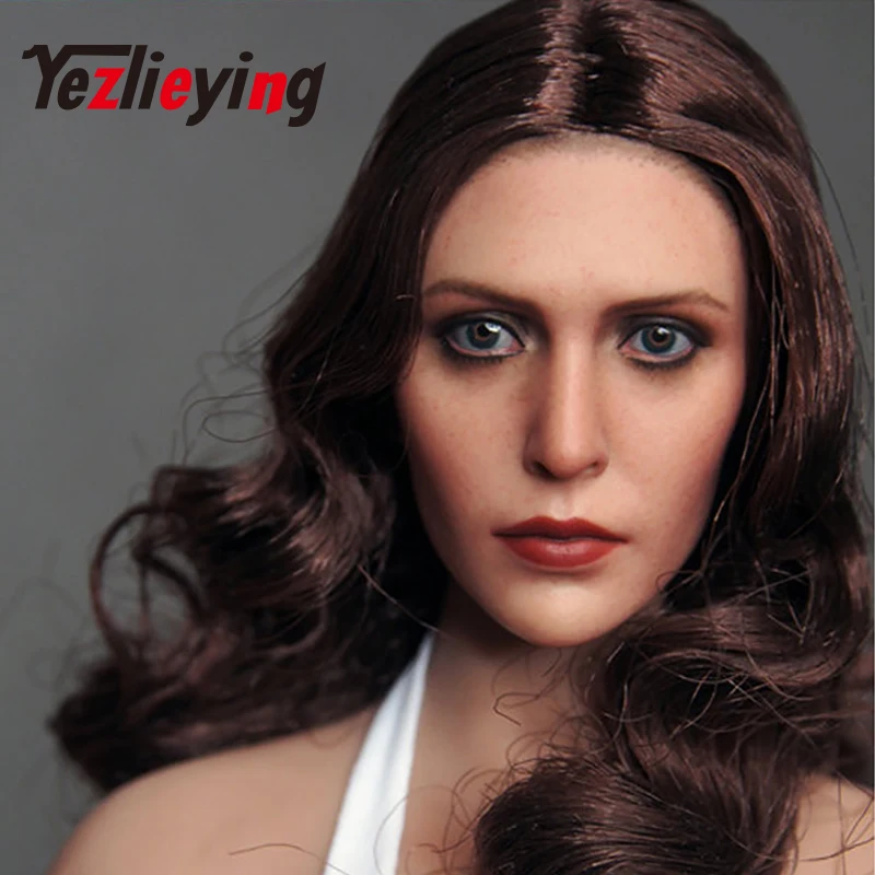 Elizabeth Olsen Scarlet Witch Woman Head Sculpture Model 1/6 Scale Head ...
