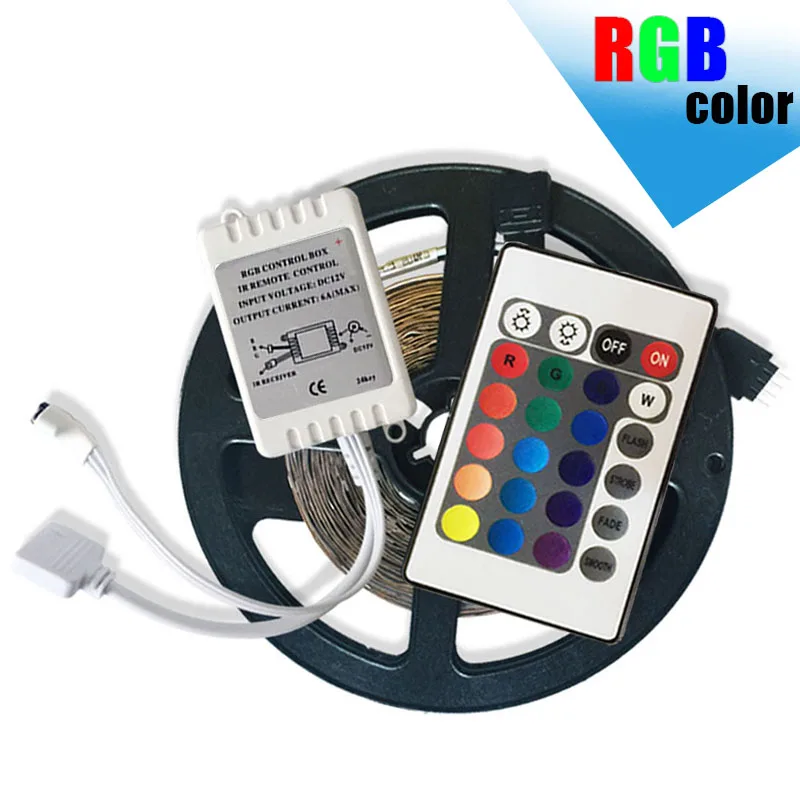 3528 LED Strip 5M 300Leds SMD with 24keys IR Remote Control for RGB ...