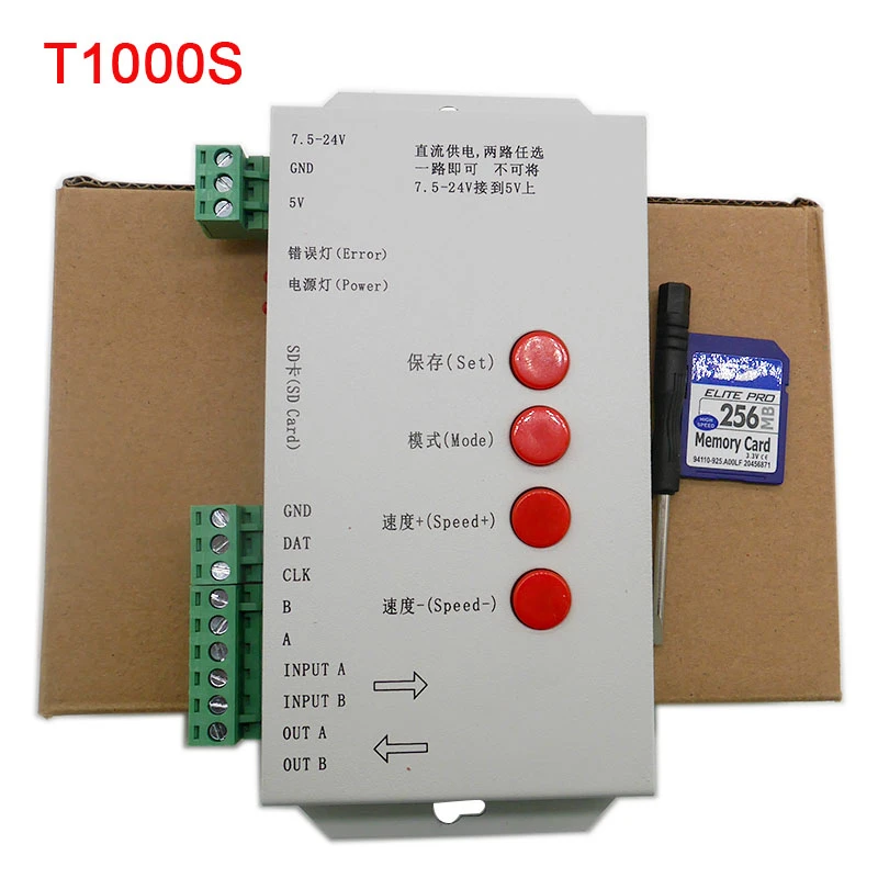 T1000s 2048 Pixels Dmx 512 Controller Sd Card Ws2801 Ws2811 Ws2812b ...