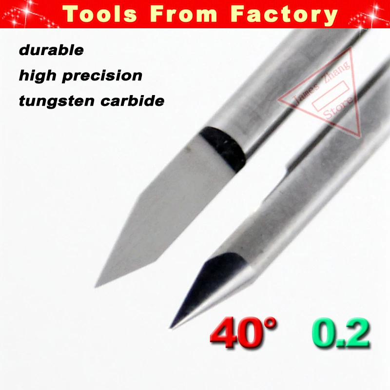 10pcs New Carbide PCB Cutter CNC Engraving Machine Router V Bits 40 ...
