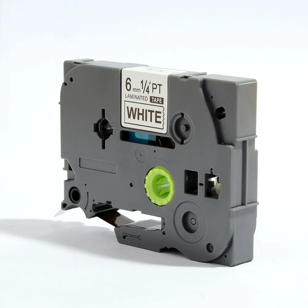 Envío gratis 3 unids compatible TZe211 6mm * 7 m negro sobre blanco ...