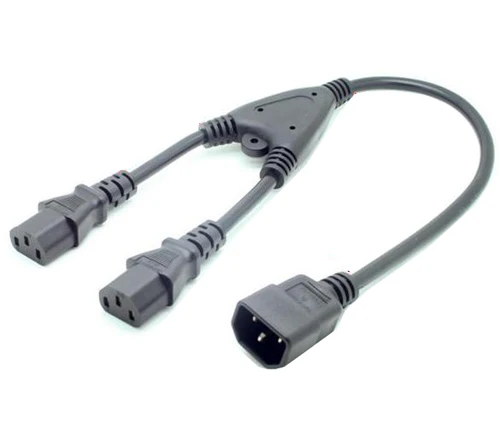1ft IEC 320 C14 male to 2XC13 female splitter power cord 10A 250V ...