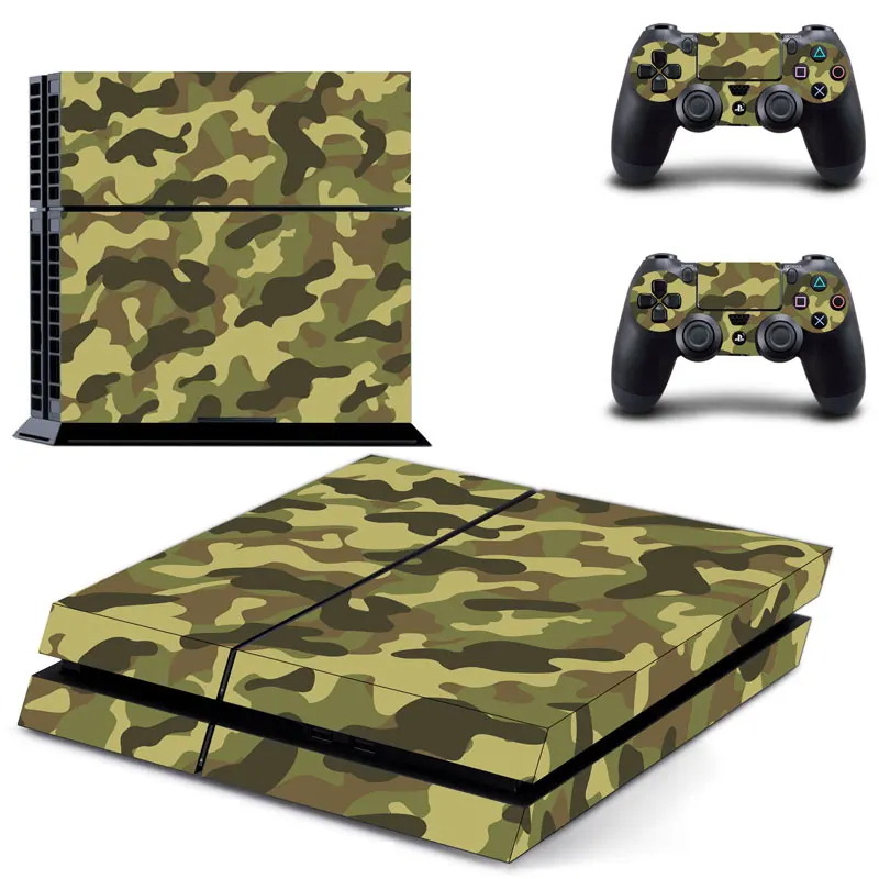 Camouflage Skin Sticker for PlayStation 4 Console and 2 Controllers ...