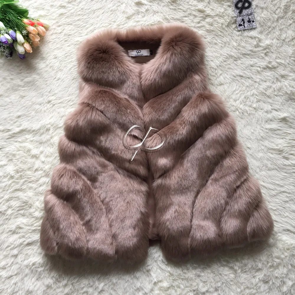 Cp 브랜드 가짜 모피 조끼 느슨한 판초 스타일의 겨울 여성 가짜 여우 모피 조끼 얽히고 설킨 여성 가짜 모피 조끼 긴 플러스