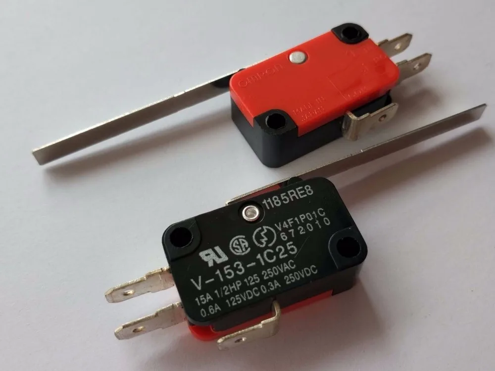 10Pcs Omron Micro Limit Switch with 2" 51mm Lever V 153 1C25 15A 125/250VAC-in Switches from ...