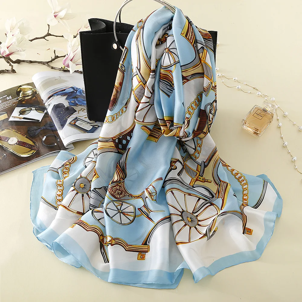 2017 Brand Scarves Royal carriage Print Silk Scarf Women Shawl Summer ...