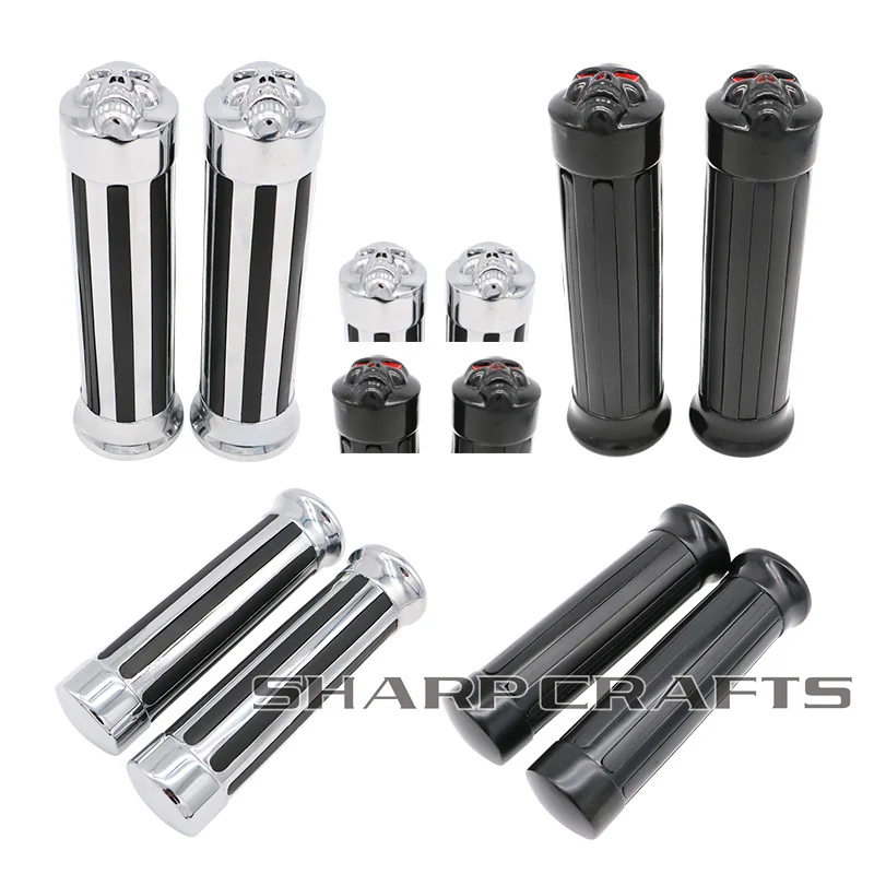 7-8-inch-22mm-Skull-Handlebar-Hand-Grips-without-throttle-sleeve-tube ...