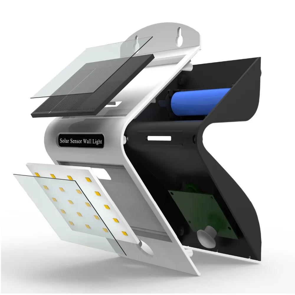 LED Solar Panel Wall Light Solaris Powered Outdoor Garden Street Lamp ...