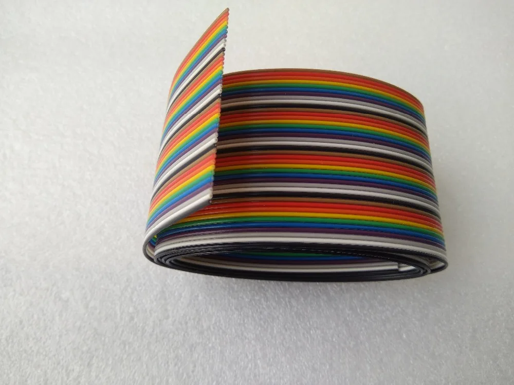 40 Way 40 pin Flat Color Rainbow Ribbon IDC Cable Wire Rainbow Cable ...