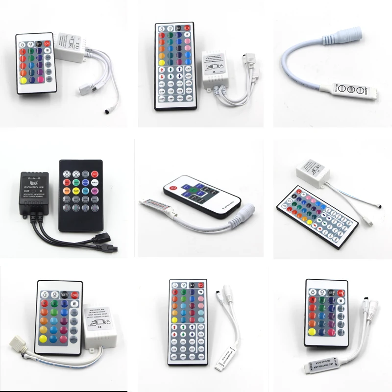 3/24/44 Key IR Remote Wireless Controller DC 12V 24V Dimmer Dynamic ...