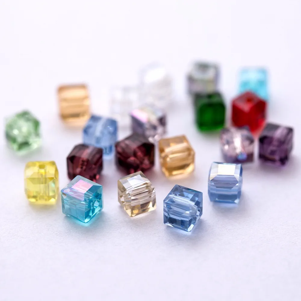 30fa 500pcs 6mm Upscale Austrian crystal bead Faceted Square shape Cube ...