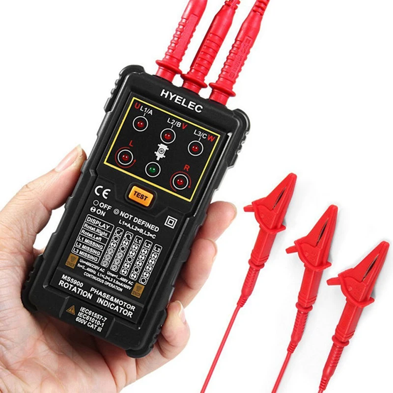 Peakmeter MS5900 Motor & Phase Rotation Indicator Three Phase Rotation ...