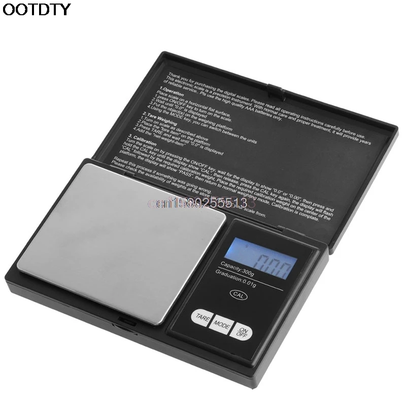 Mini báscula Digital de 300g/0,01g LCD, joyería electrónica de oro, bolsillo, peso de Gram ...