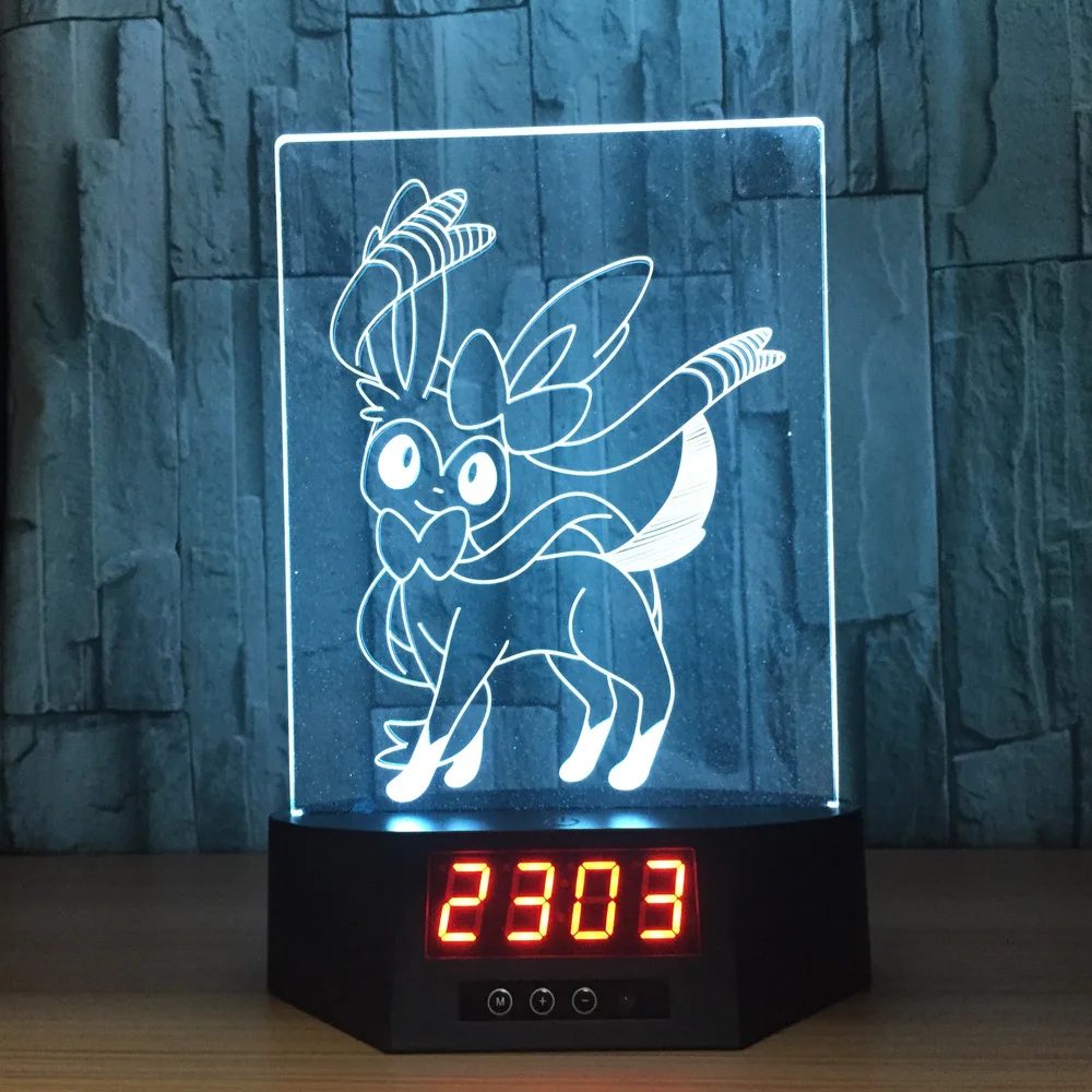Aliexpress.com : Buy Pokemon Eevee 3d Lamp Remote Clock Time Night ...