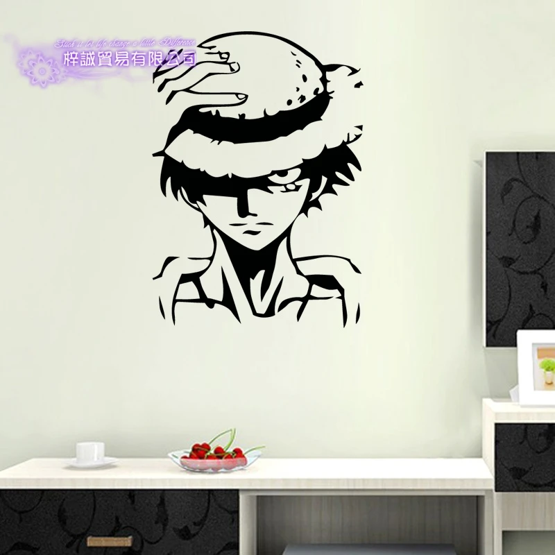 DCTAL ONE PIECE Luffy Decal Japanese Cartoon Wall Sticker Vinyl Decal ...
