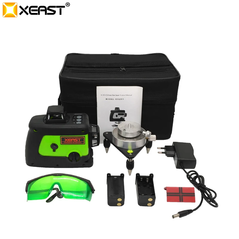 XEAST XE 60A nivel láser, herramienta de nivelación 3D de 12 líneas y rotación de 360 grados ...