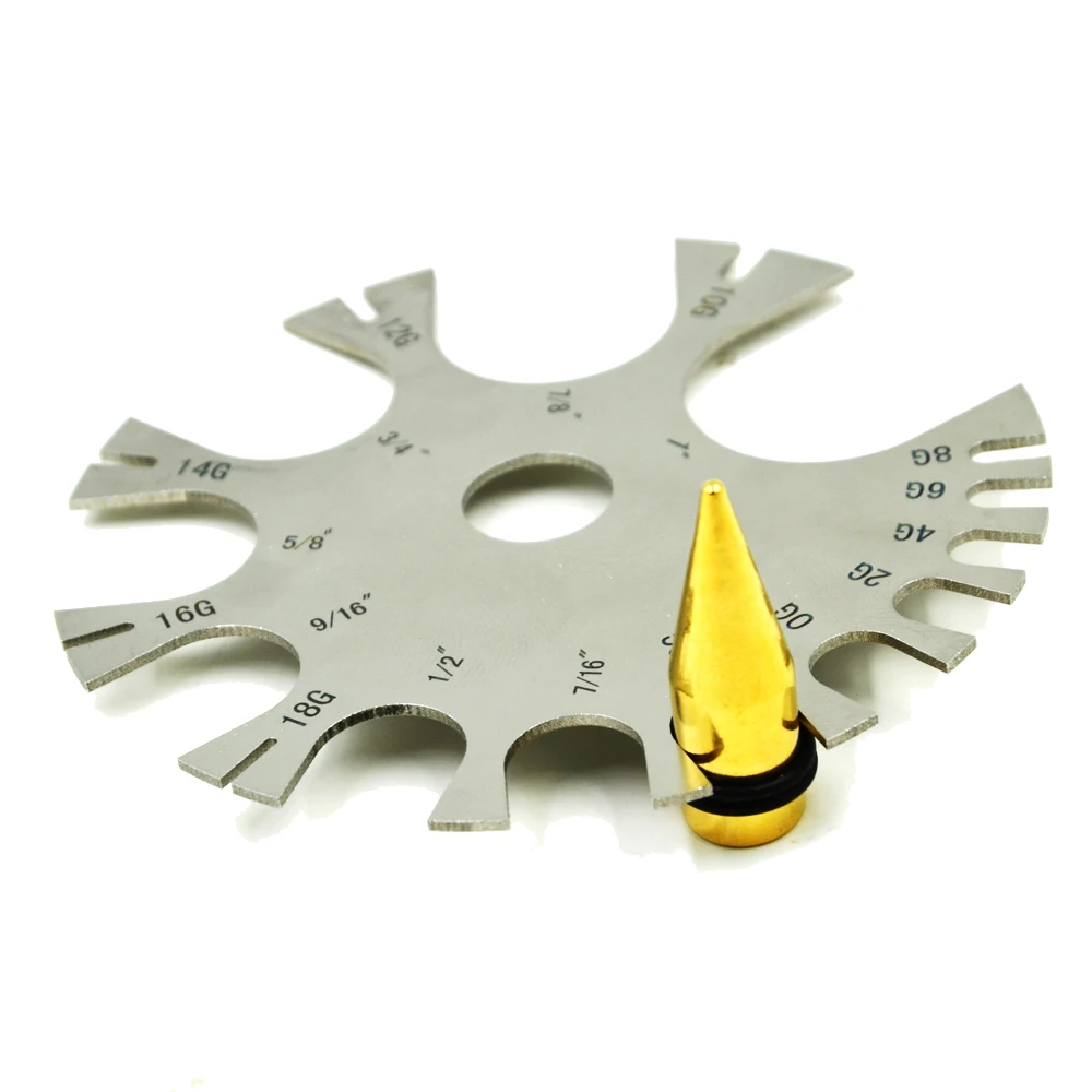 Stainless Steel Gauge Wheel Belly Tongue Barbell Body Piercing Jewelry ...