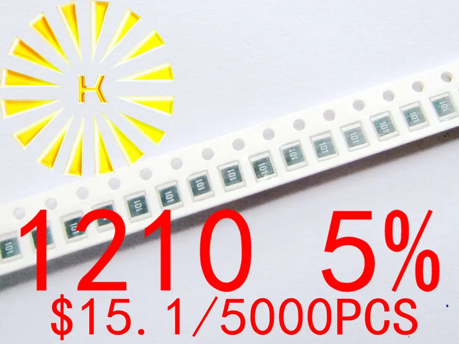 1210 5% Chip Resistors 0.01-0.091r 0.1-0.91r 0r 1r-10m 1/3w Smd ...