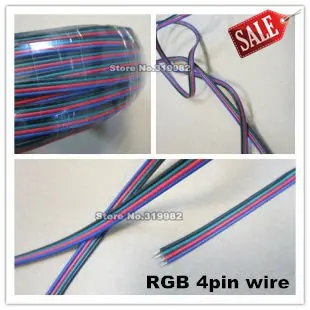 10m/lot, RGB 4pin cable wire for LED RGB strip, 22AWG RGB 4 colors wire ...