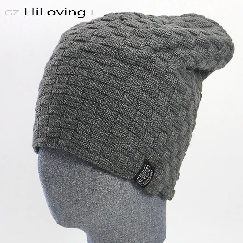 2016 Fashion European Winter Hats for men Warm Knitted Hats Thick ...