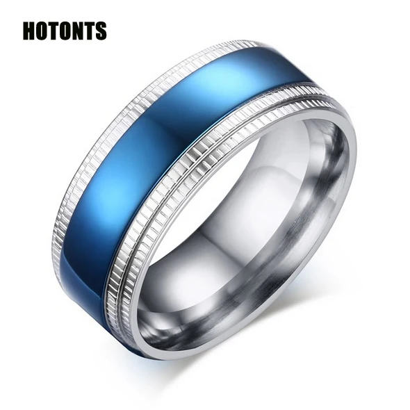 R 181 New Fashion High Quality Men Blue Rings 316L Stainless Steel ...