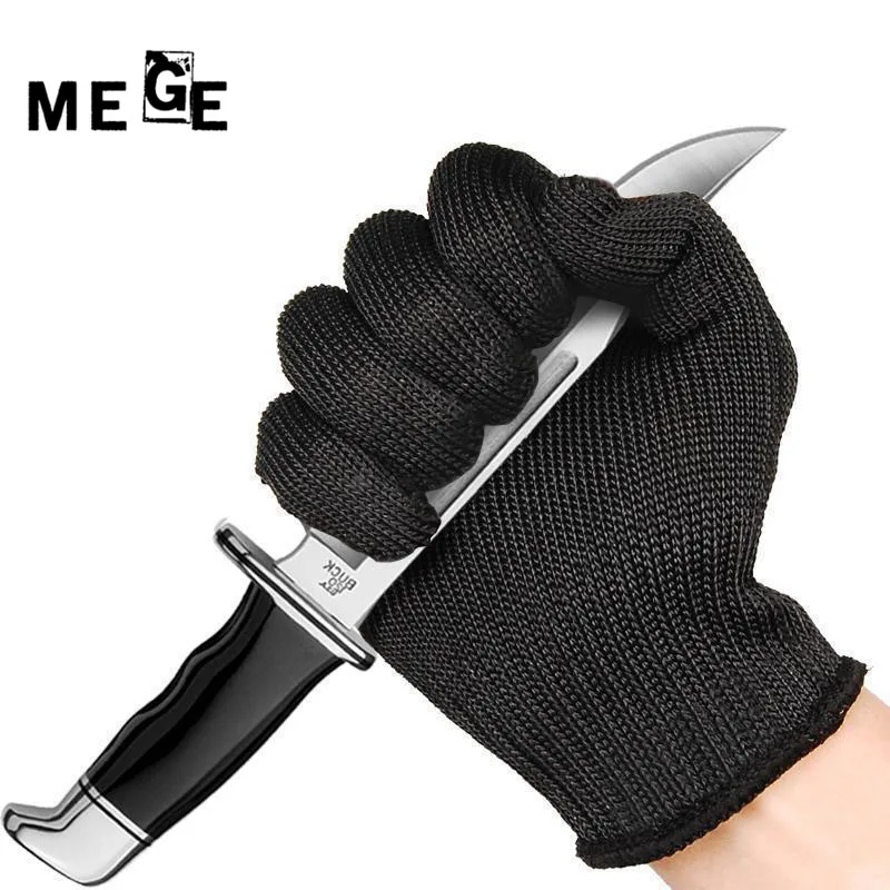 Mege Brand Stainless Steel Hunting Safety Gloves Cut Resistance Breathable Safety Gloves Mental