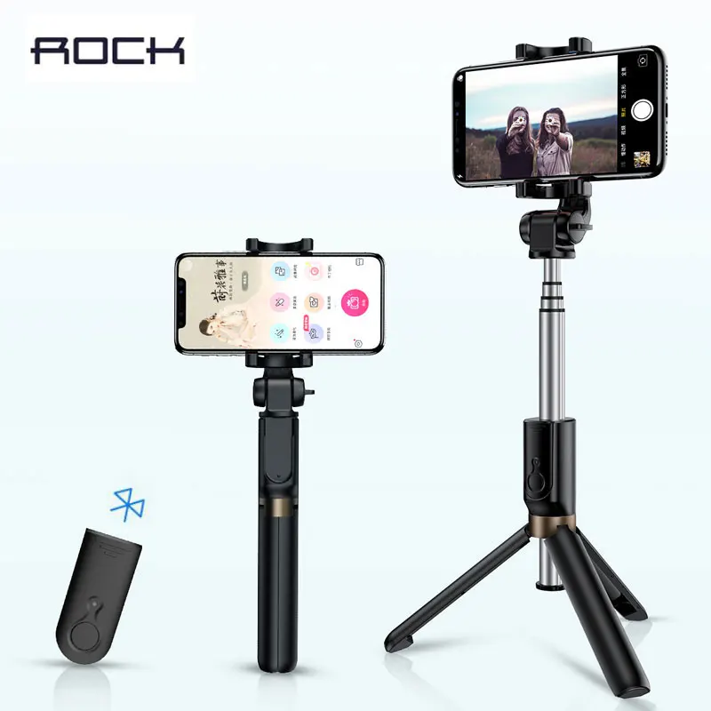 Rock 3 In 1 Wireless Bluetooth Selfie Stick Foldable Mini Tripod